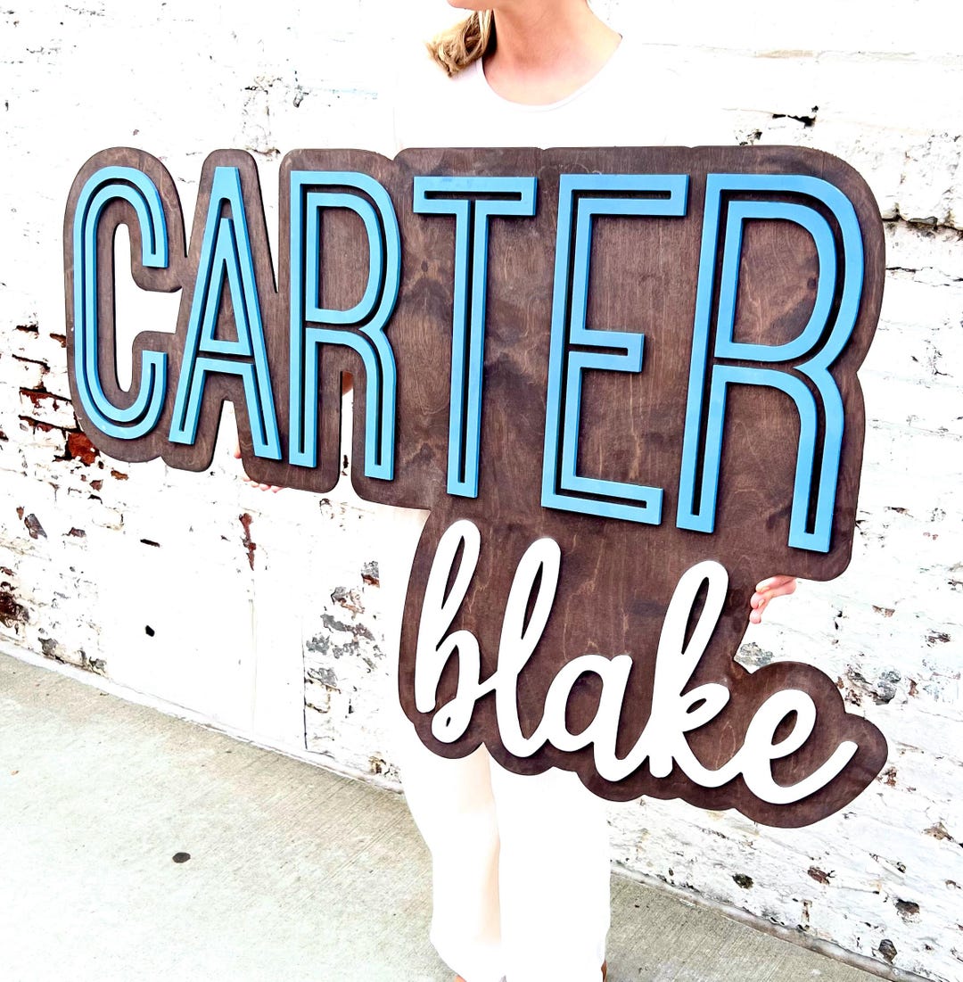 Personalized Boy Name Sign, Boy Baby Shower Gift, Boy Wall Decor Sign ...