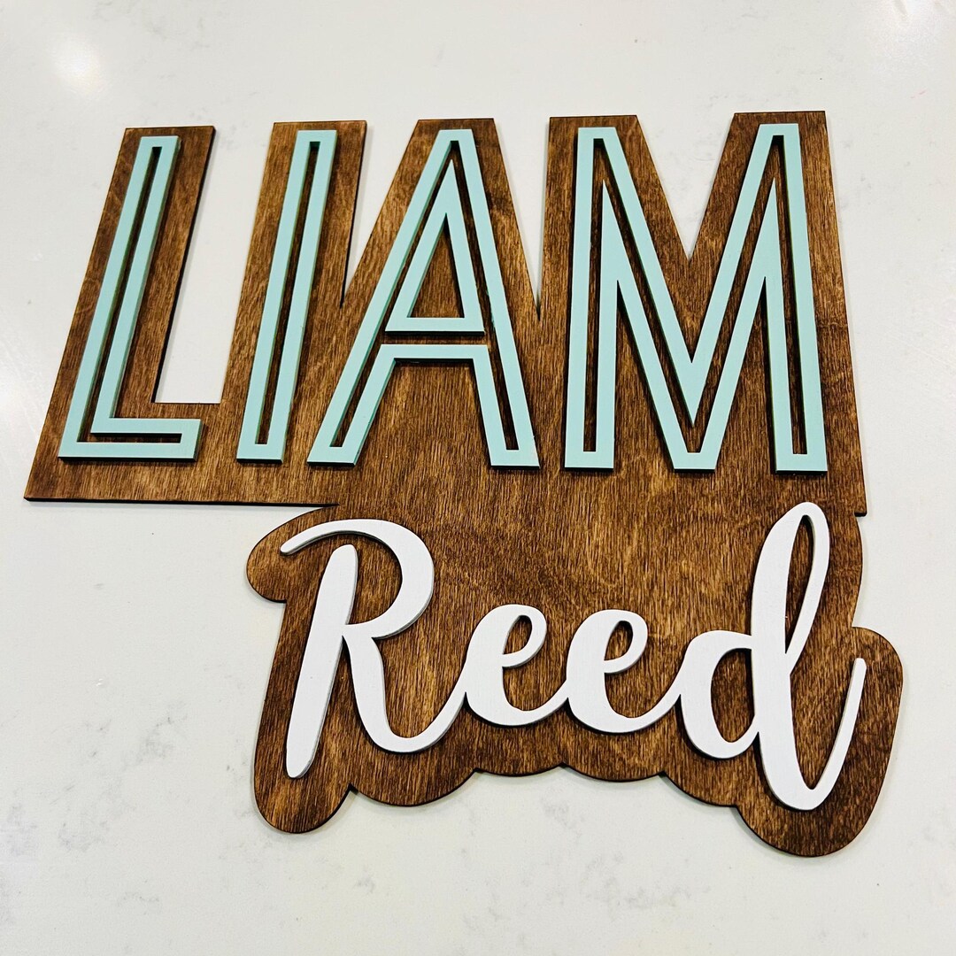 Custom Wood Name Sign, Nursery Name Sign, Boy Baby Shower Gift, Name ...