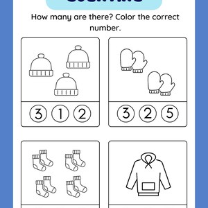 Winter School Worksheets - Etsy