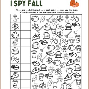Fall Worksheets for School. - Etsy