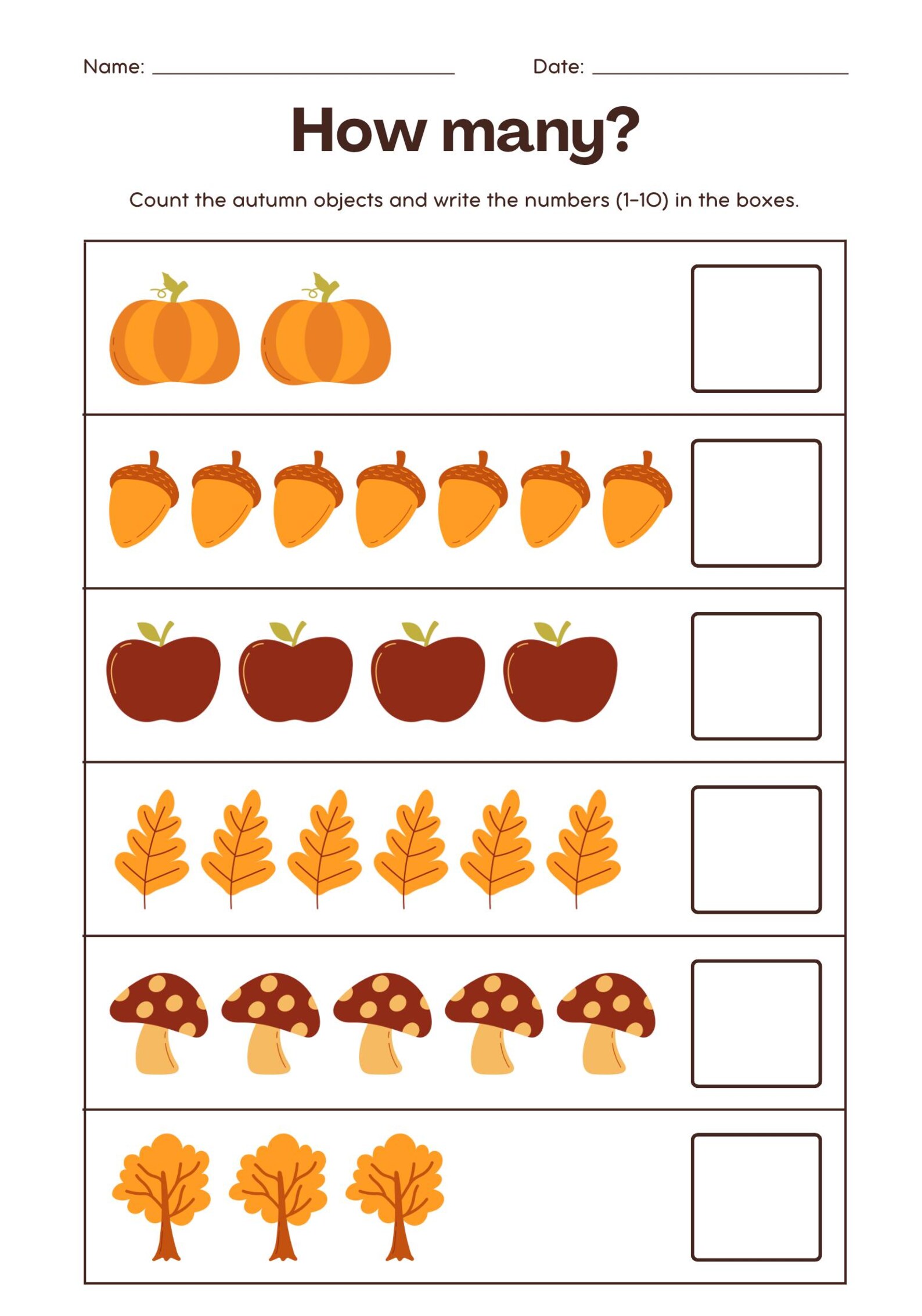 Fall Worksheets for School. - Etsy