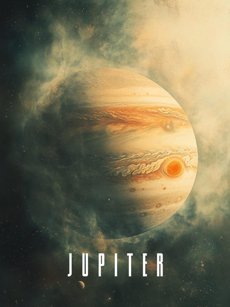 Vintage Mars Poster | Retro Space Art Print | Canvas Wall Decor for ...