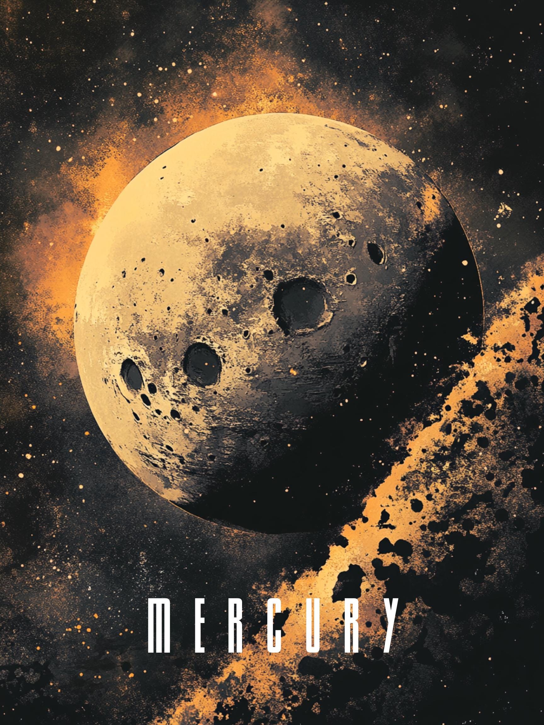 Vintage Mars Poster | Retro Space Art Print | Canvas Wall Decor for ...
