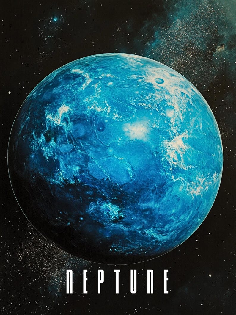 Vintage Mars Poster | Retro Space Art Print | Canvas Wall Decor for ...