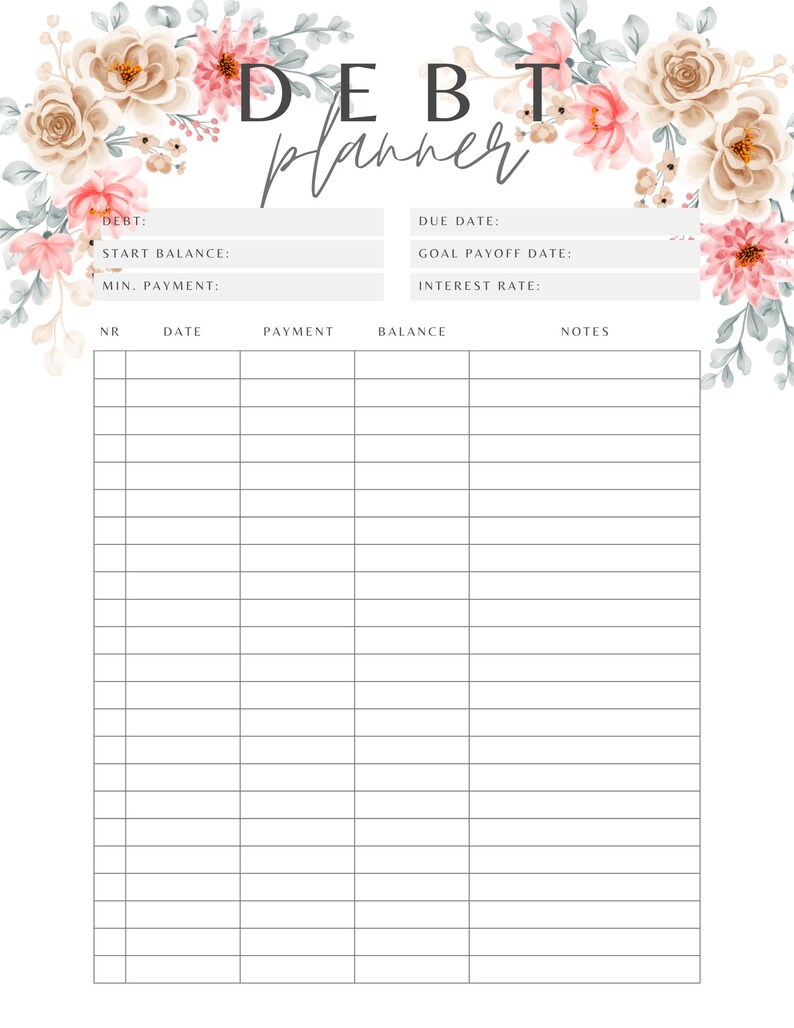 Debt Planner - Etsy