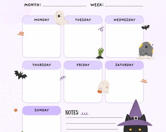 The Spooky Weekly Planner - Etsy
