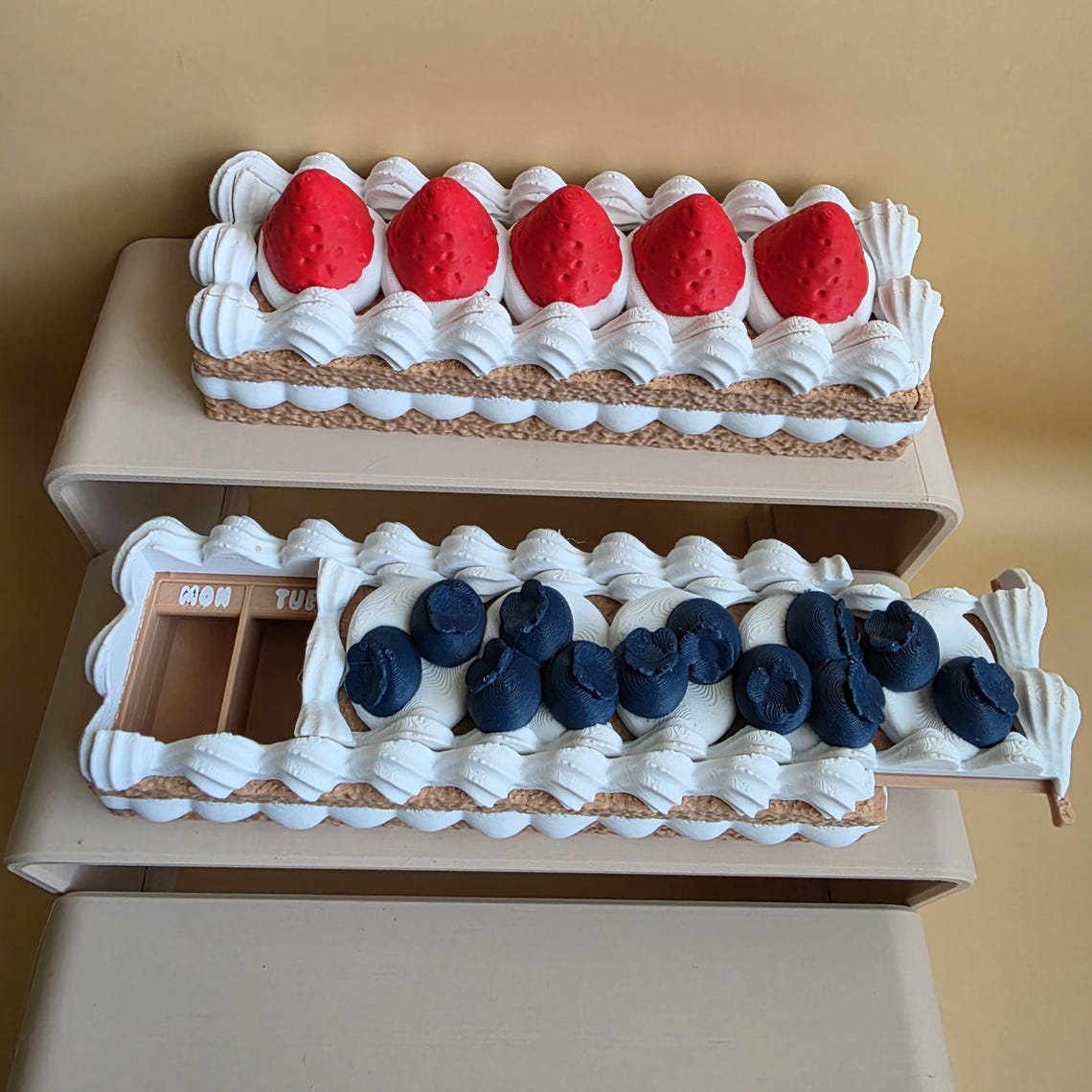 Pill Case Box, Pill Organizer, Dessert Cake Design, Strawberries ...