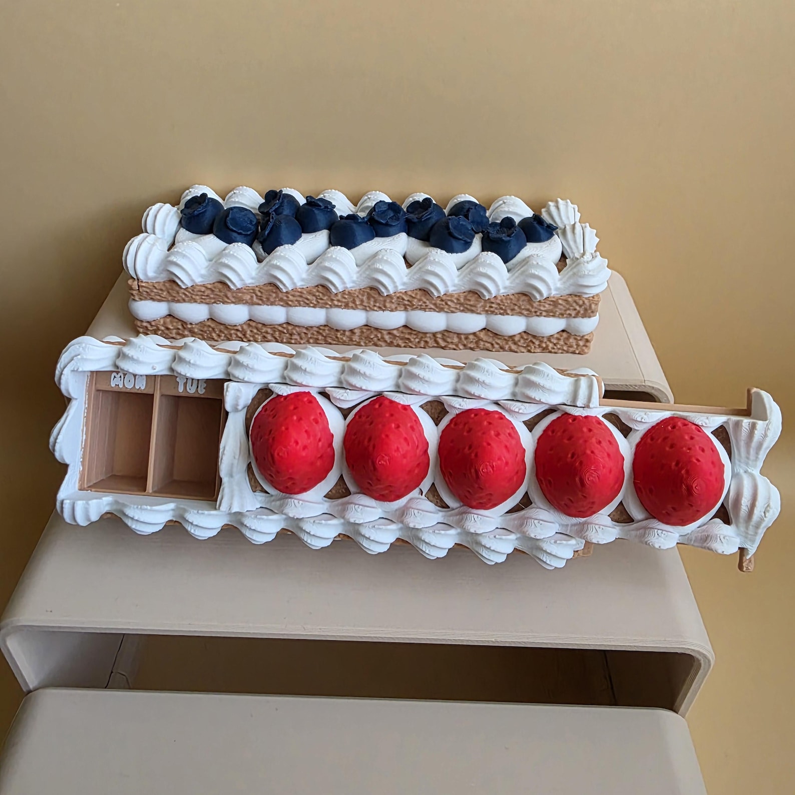 Pill Case Box, Pill Organizer, Dessert Cake Design, Strawberries ...
