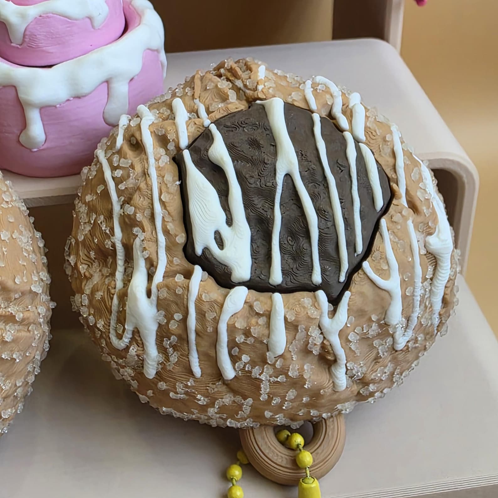 Fidget Clicker Ice Cream Sandwich Cinnamon Roll Chocolate Cookie Valentine Keychain, Cute 3D Bag ...
