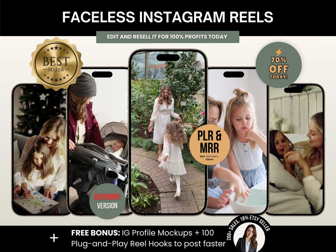 Faceless Instagram Reels Canva Templates, 180+ Viral Done-for-you ...