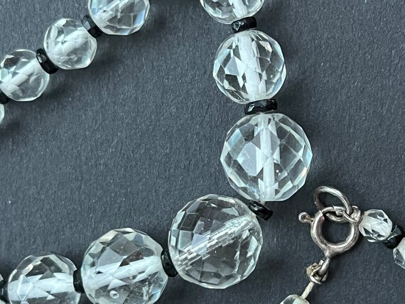 Antique faceted crystal bead necklace graduated Edwar… - Gem