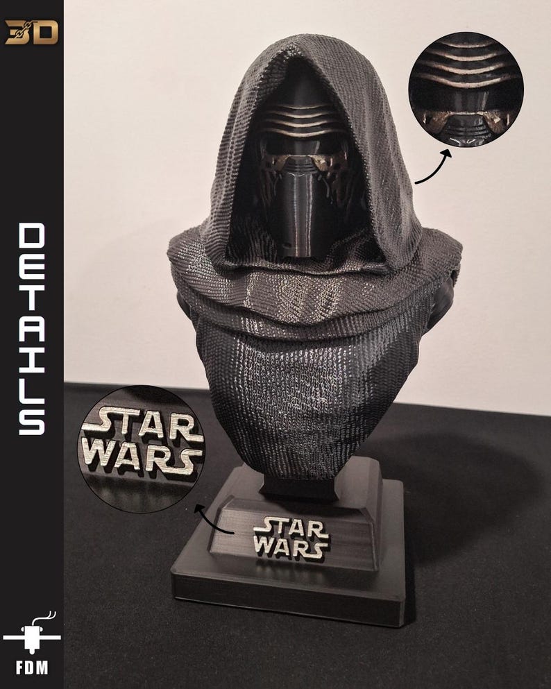 Kylo Ren Star Wars Life-size Bust Statue | 3d Printed Star Wars ...