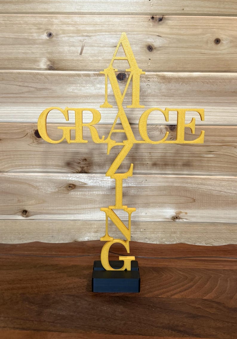 Amazing Grace Cross Sign - Inspirational Wall Art - Faith-based Home ...