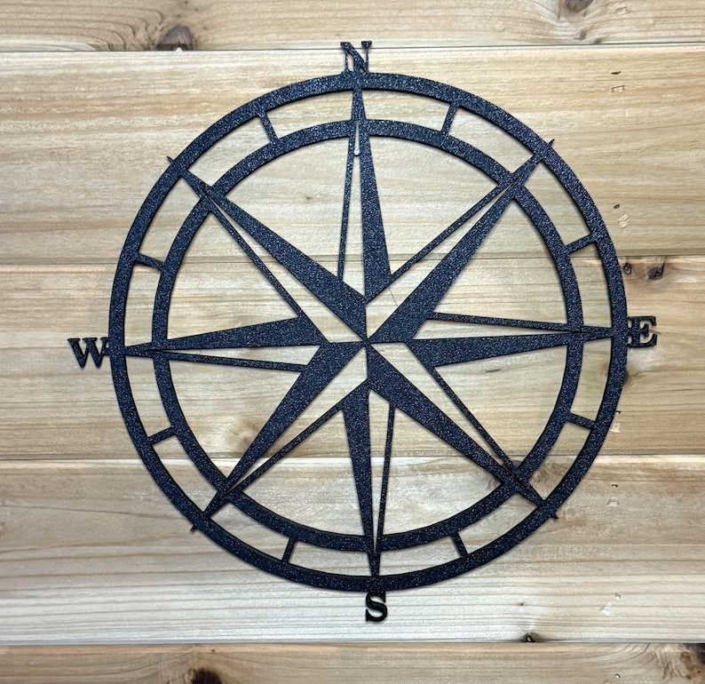 3D Printed Nautical Compass Sign - Custom Maritime Decor - Coastal Home ...