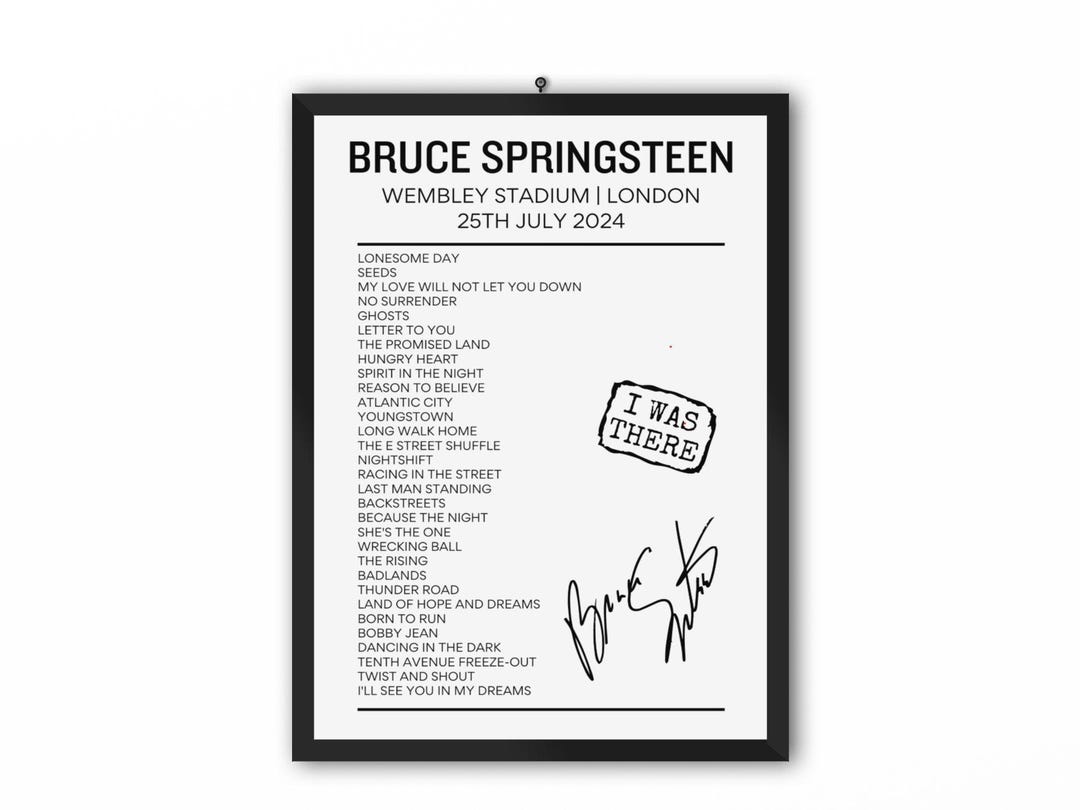 Bruce Springsteen Wembley Stadium 25th July 2024 Setlist Poster - Etsy