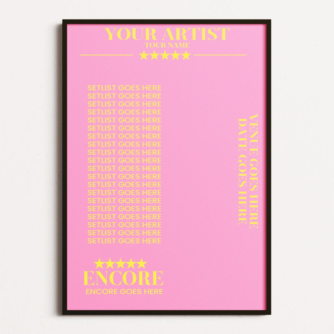 Custom Setlist Poster - Etsy