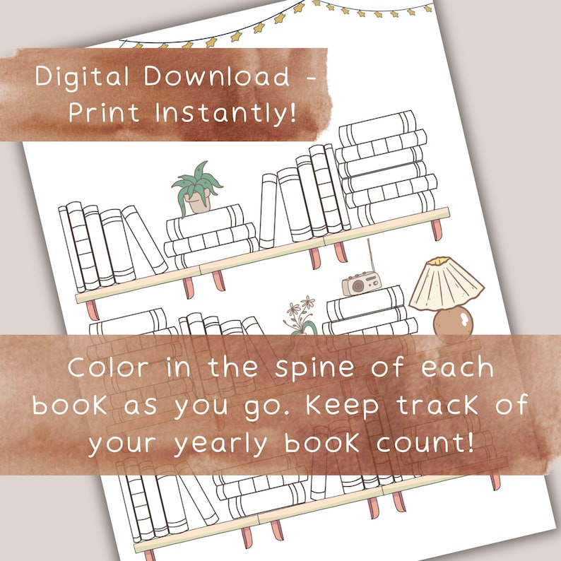 Printable Bookshelf Log, Reading Tracker, Book Count Printable ...