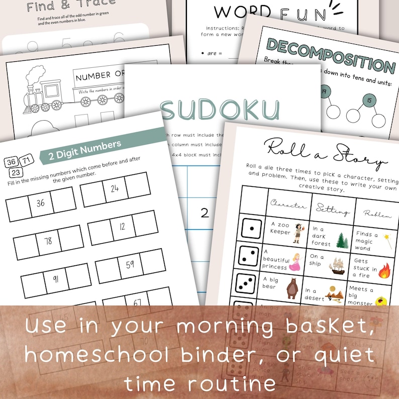 Homeschool Morning Menu for Big Kids| Morning Basket Activity, Daily ...