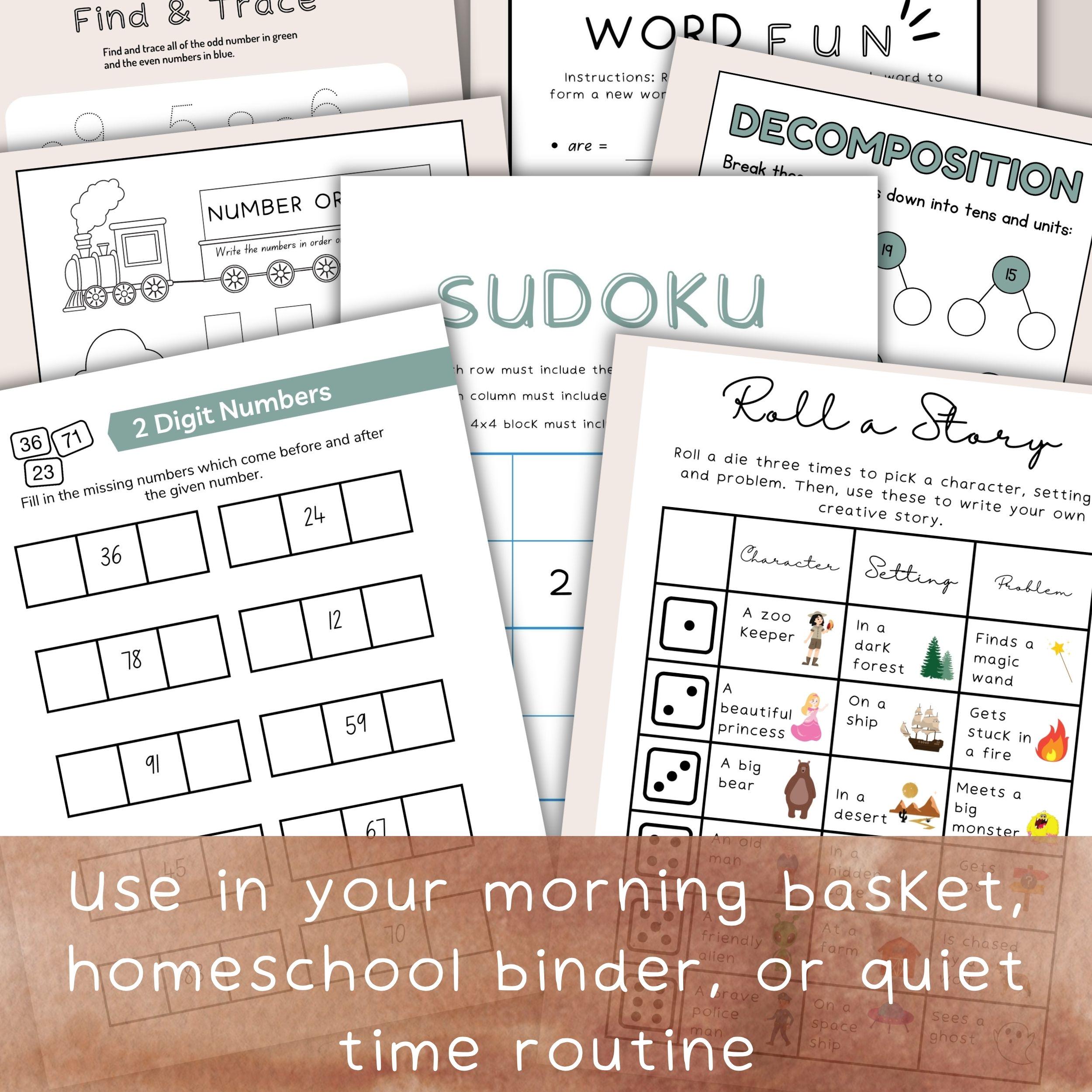 Homeschool Morning Menu for Big Kids| Morning Basket Activity, Daily ...