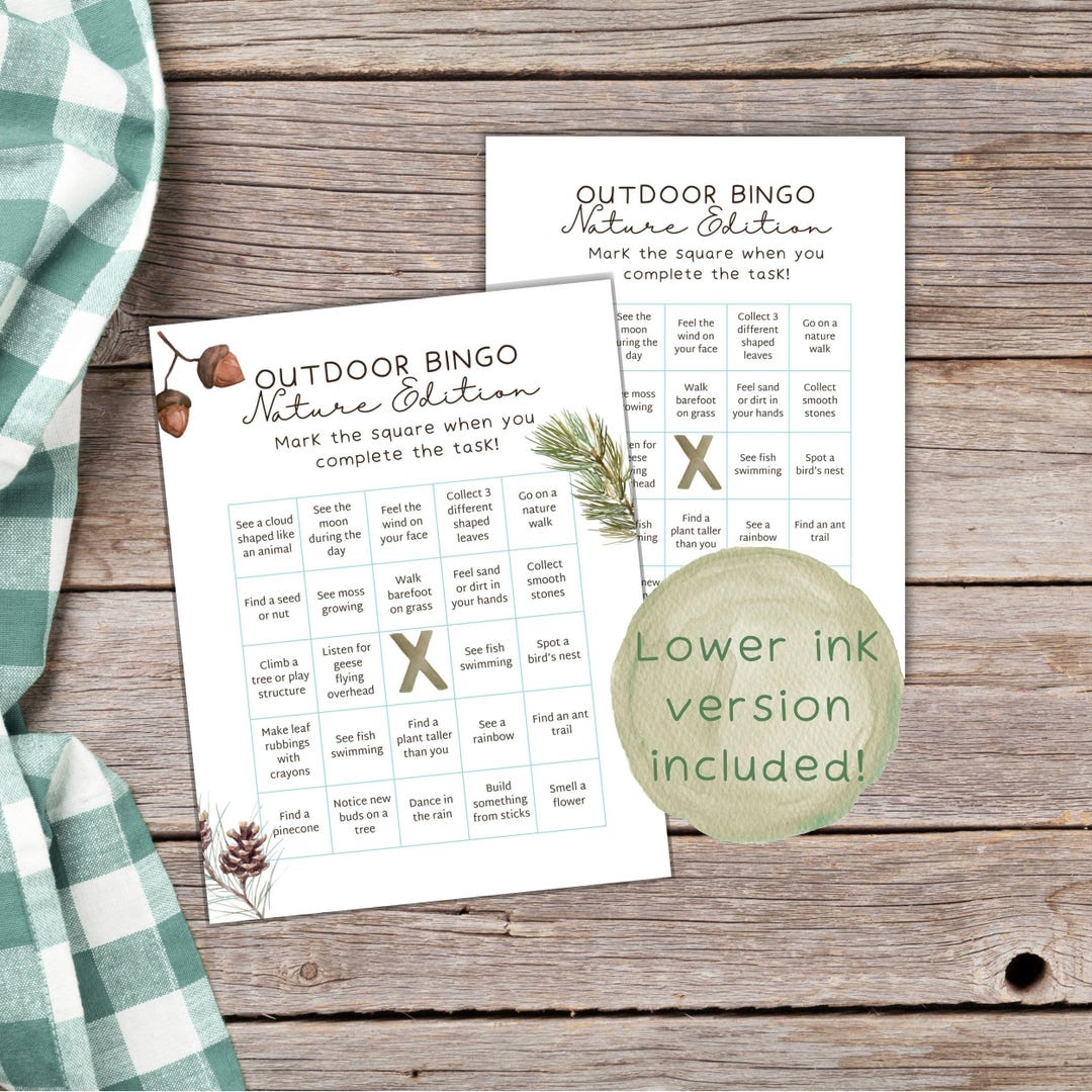 Nature Bingo Game for Families, Nature Based Play, Fun Outdoor ...