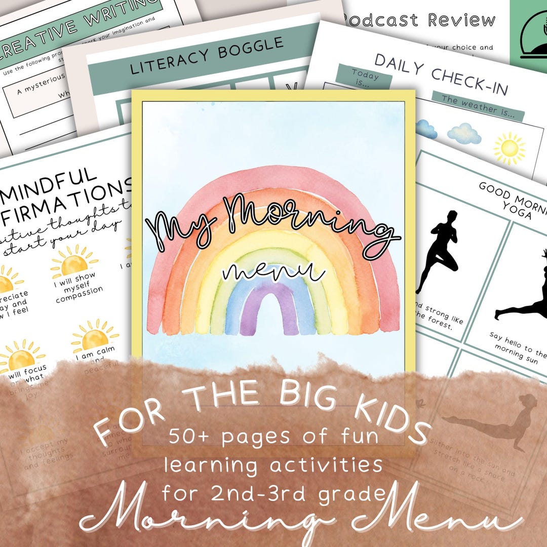 Homeschool Morning Menu for Big Kids| Morning Basket Activity, Daily ...