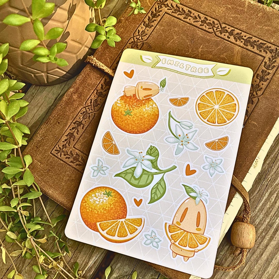 Orange Tree Forest Sprites Sticker Sheet 4”x6” - Etsy