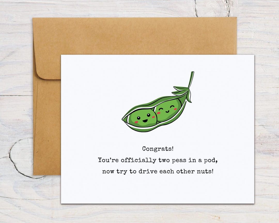 Two Peas in a Pod Card Hilarious Wedding Card Unique Gifts & Cards for ...