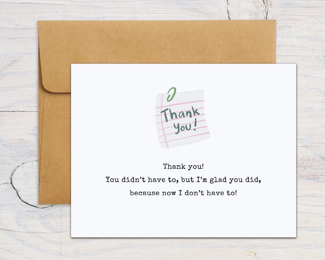 Funny Thank You Card Hilarious Adult Cards for Her Unique Thank You ...