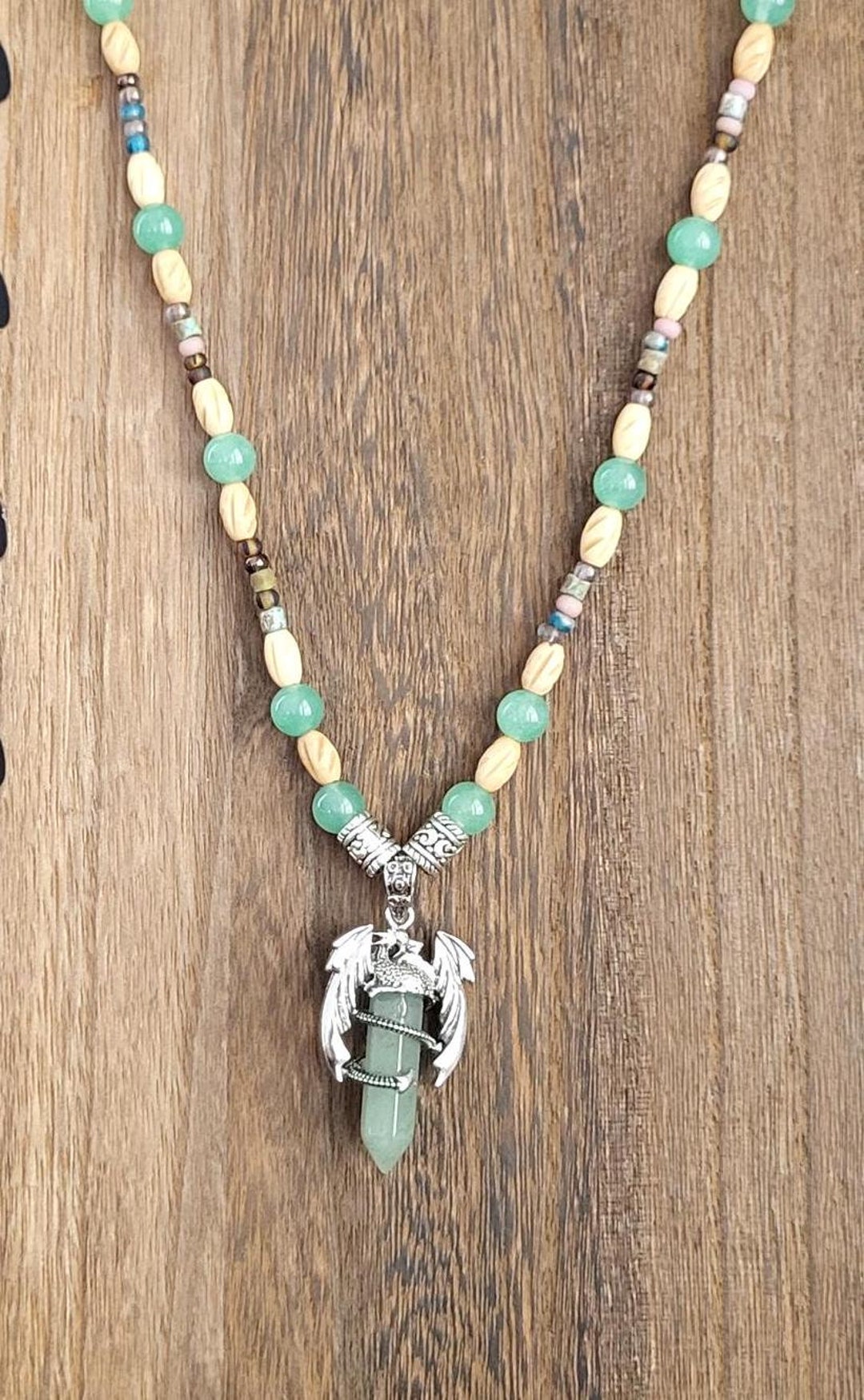 Viking Celtic Fantasy Genuine Green Jade Crystal Dragon Pendant ...