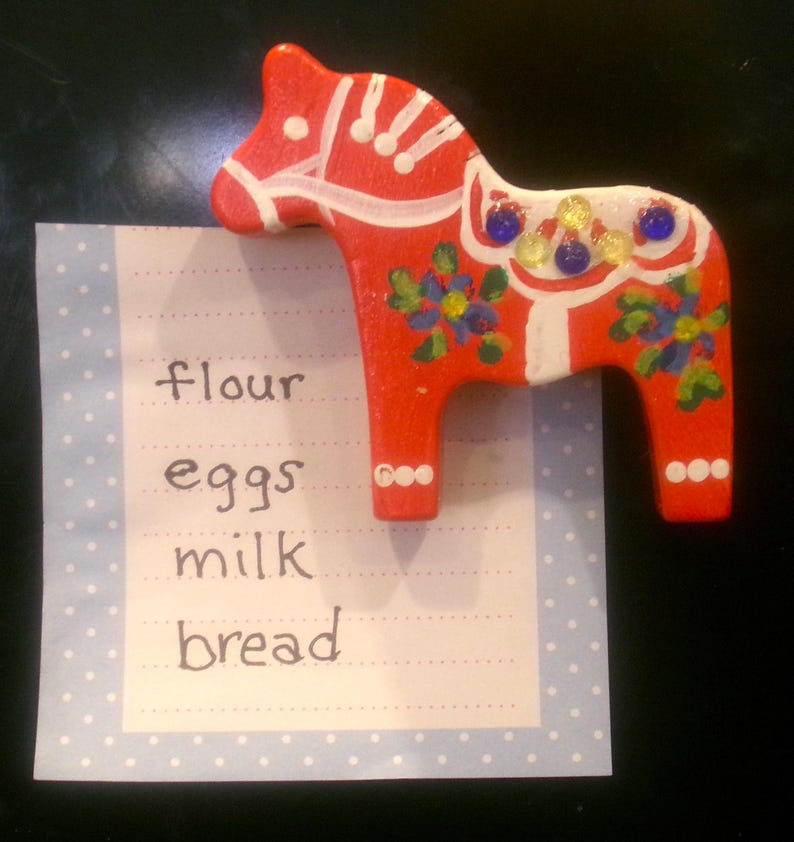 Mini Swedish Dala Horse Fridge Magnets - Etsy