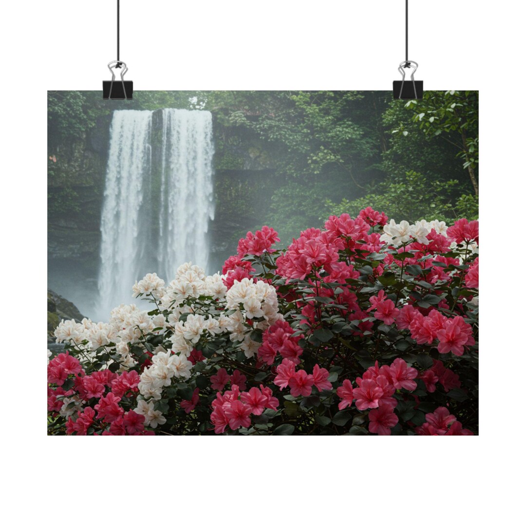 Nature Wonderland Matte Horizontal Posters, Azalea Waterfall Wall Art ...