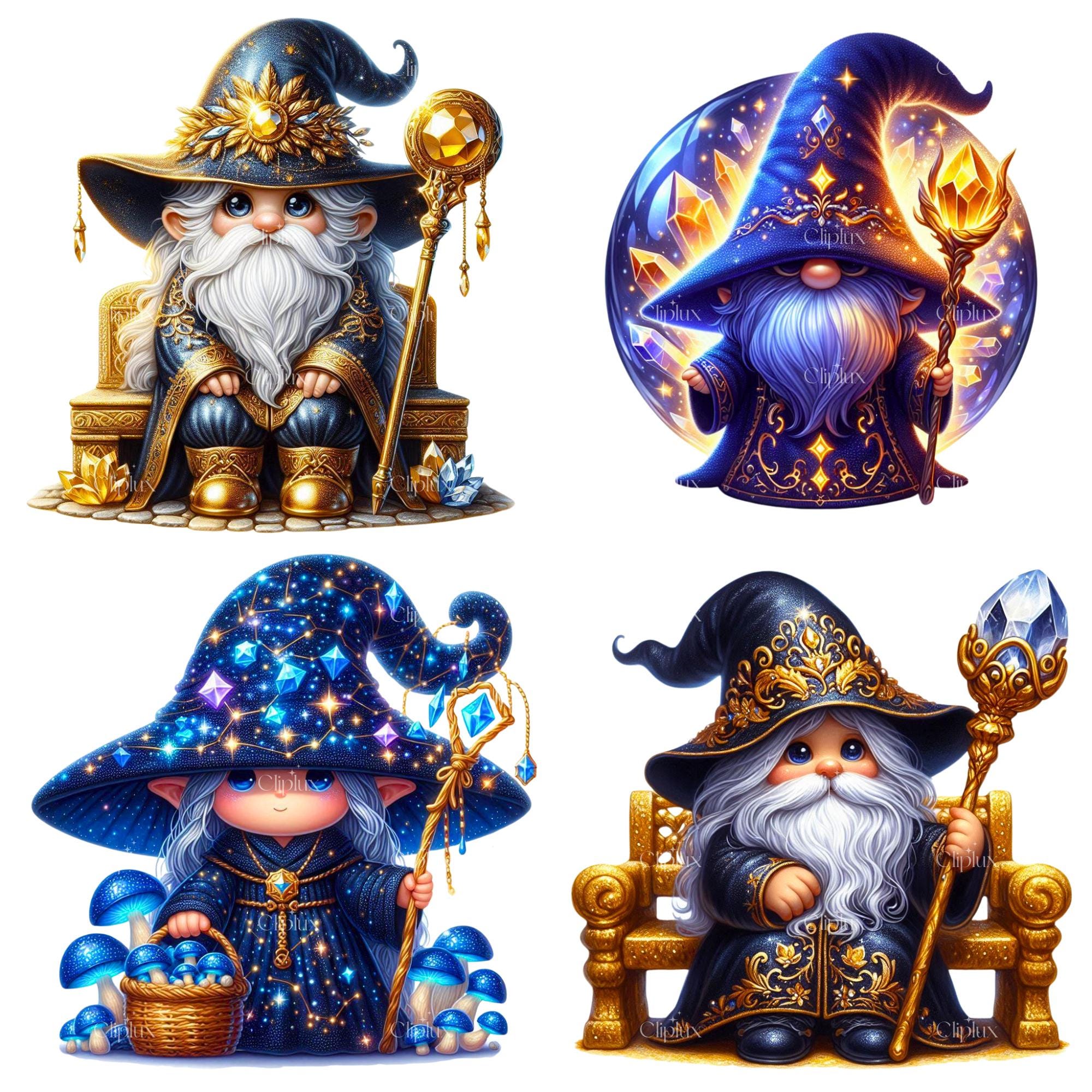 26 PNG Magic Blue Gnomes Clipart , Witch Gnome, Magic Wizard Clipart ...