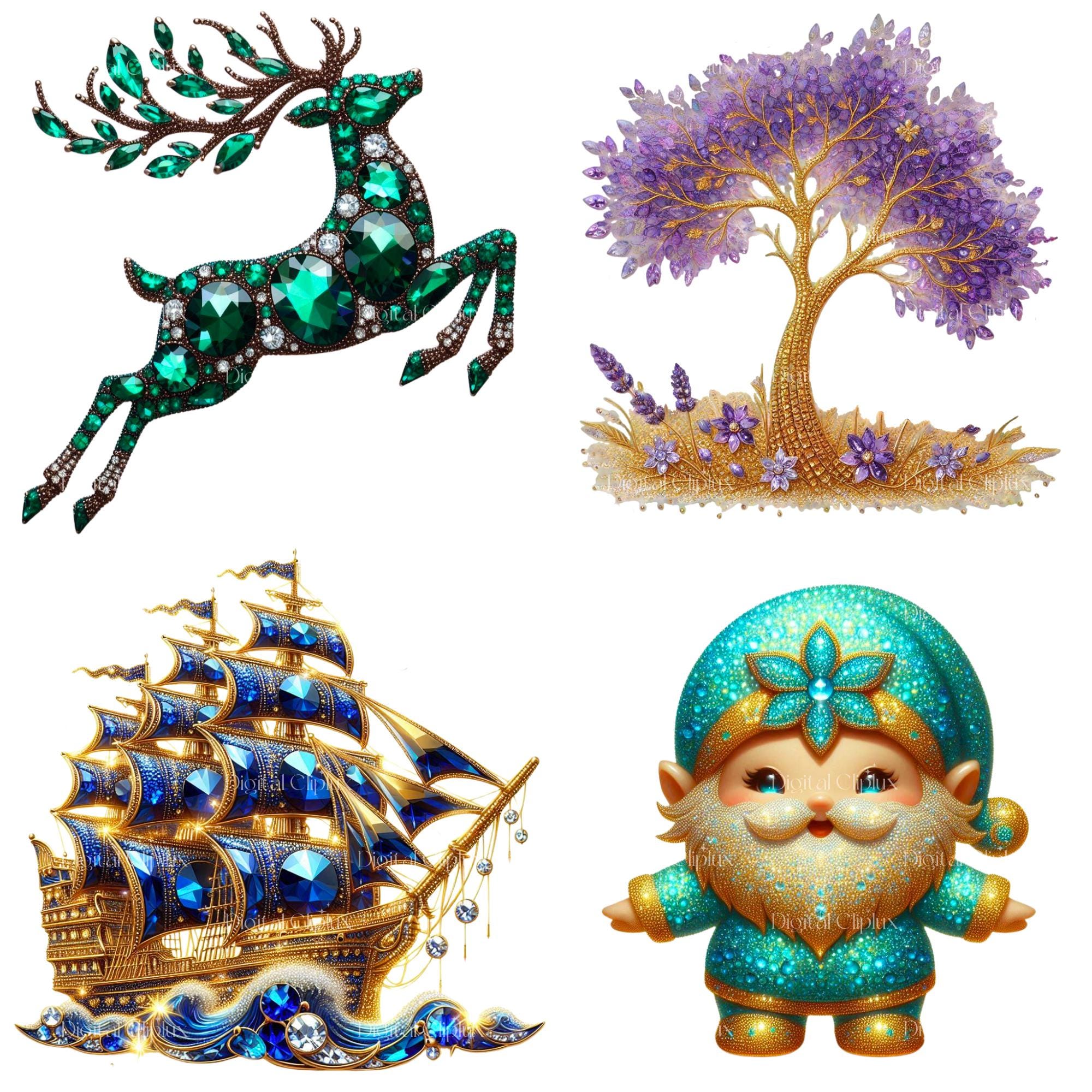 40 PNG Diamond Designs (P3) Clipart , Diamond Animals, Diamond Gnome ...