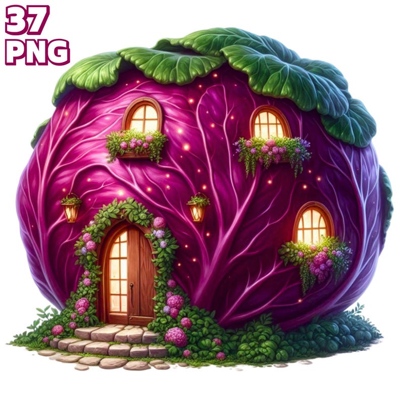 37 PNG Vegetable Houses Clipart , Pumpkin, Carrot, Cabbage, Whimsical ...