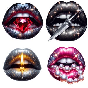 43 PNG Lips With an Object Clipart , Dripping Lips, Glittery Lips, Kiss ...