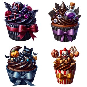 27 PNG Halloween Cupcakes Clipart , Scary Dessert Treat Graphics ...