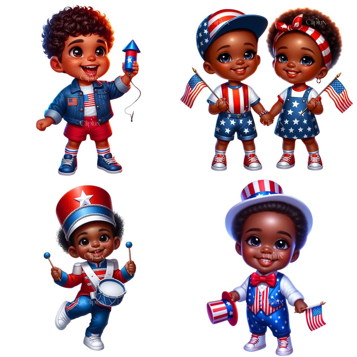 20 PNG American Patriotic Children Clipart , 4th of July Clipart ...