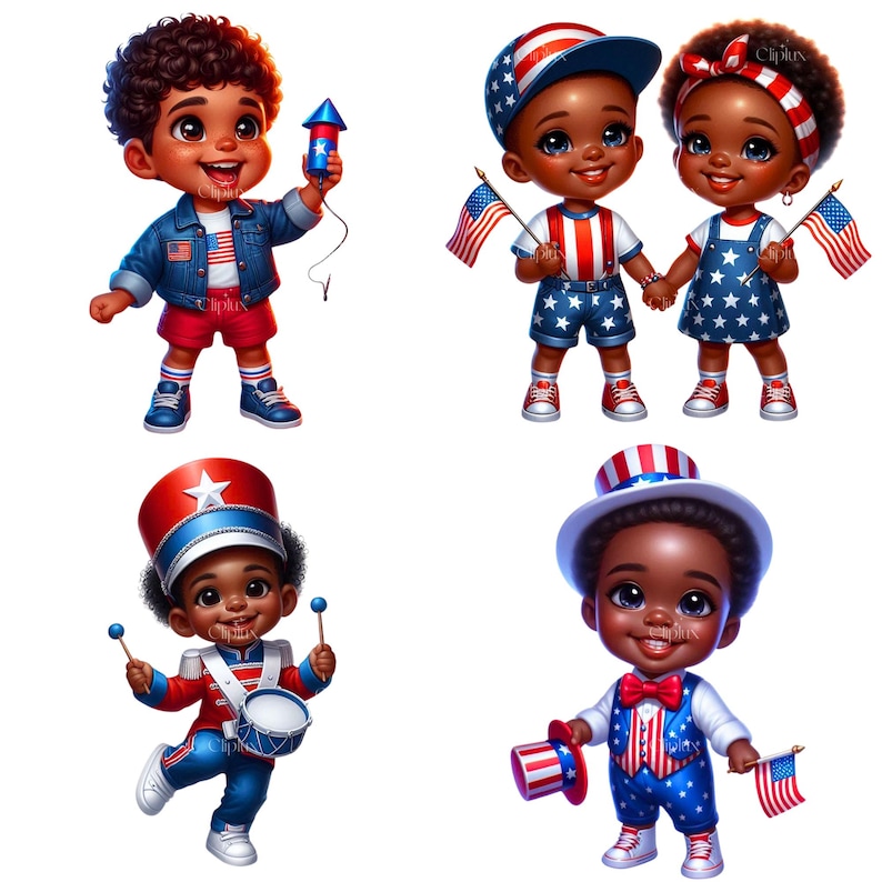20 PNG American Patriotic Children Clipart , 4th of July Clipart, Memorial Day,veteran Day ...
