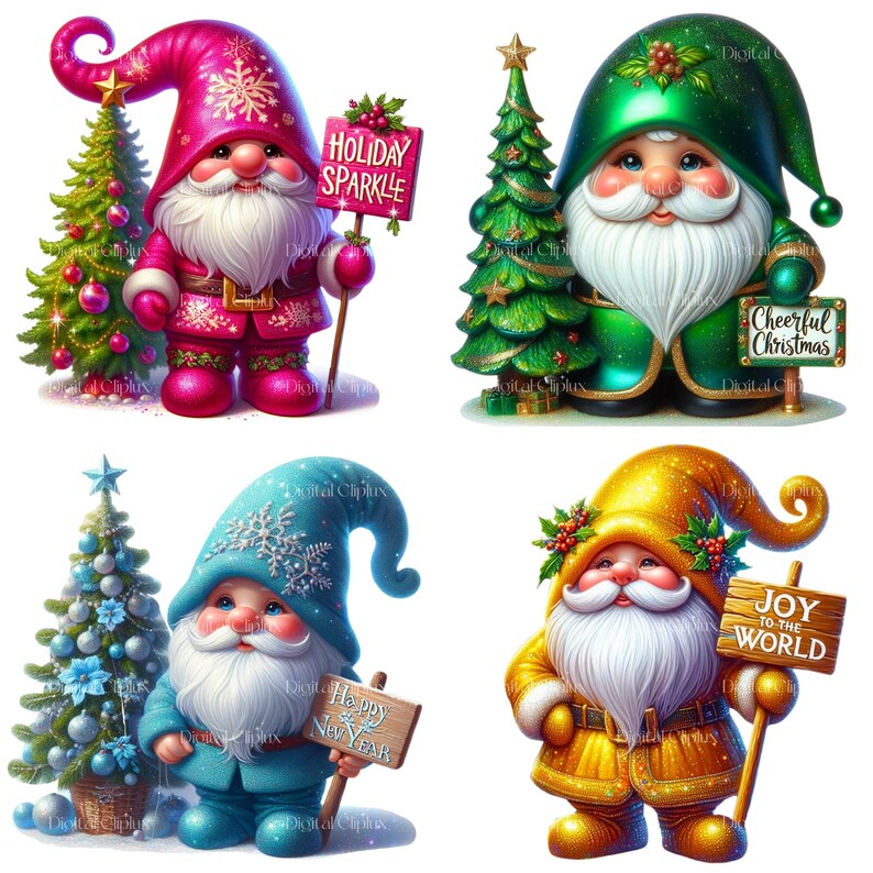 42 PNG Gnomes and Christmas Tree Clipart Festive Gnomes, Christmas ...