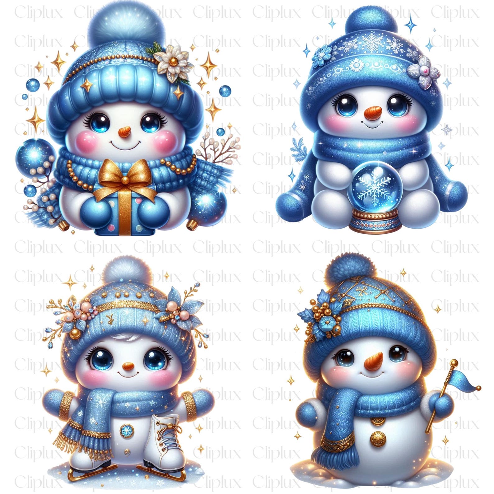 27 PNG Blue Snowman P1 Clipart , Snowman Collection, Santa Snowman Blue ...