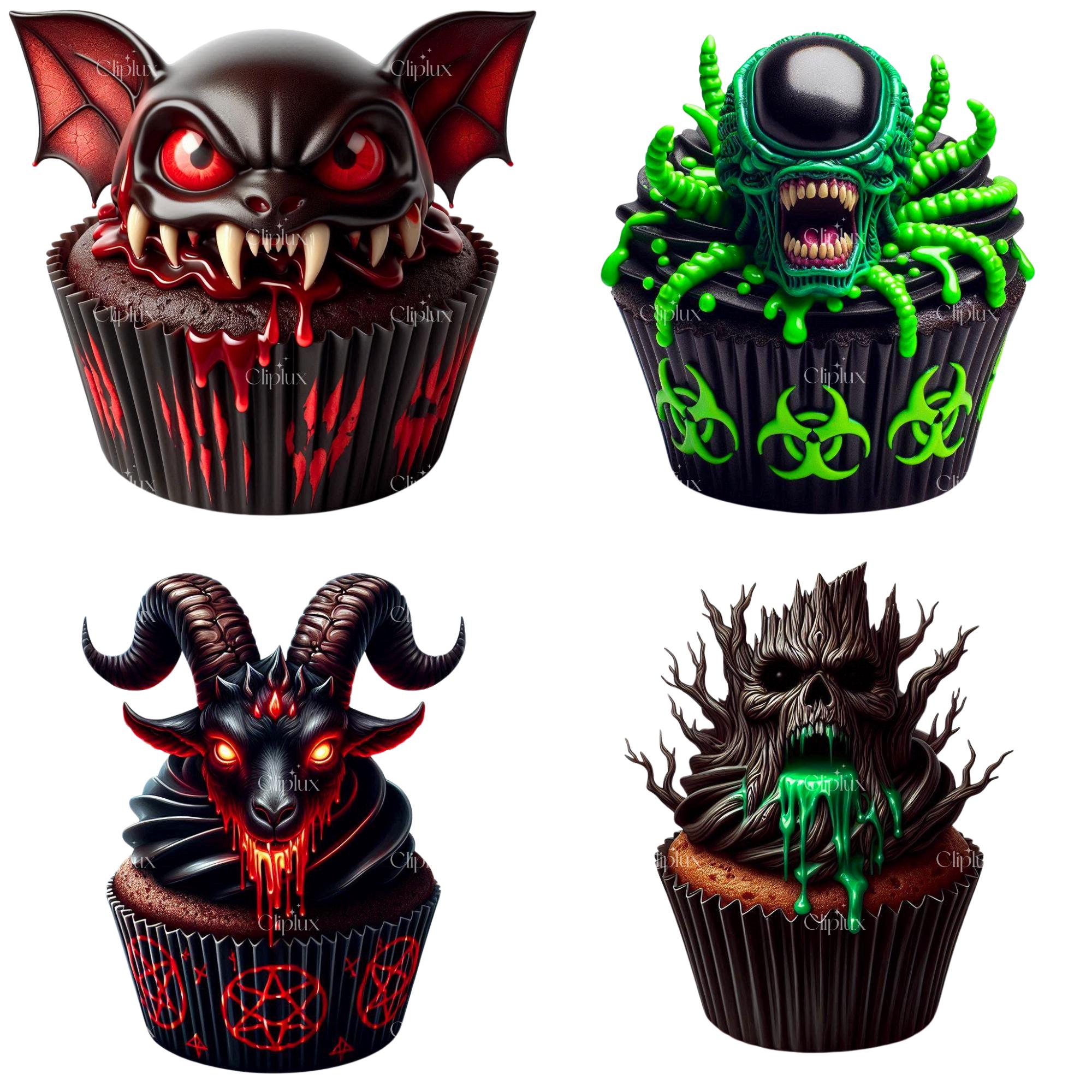 27 PNG Spooky Cupcakes Clipart , Halloween Cupcake, Spooky Cupcake ...