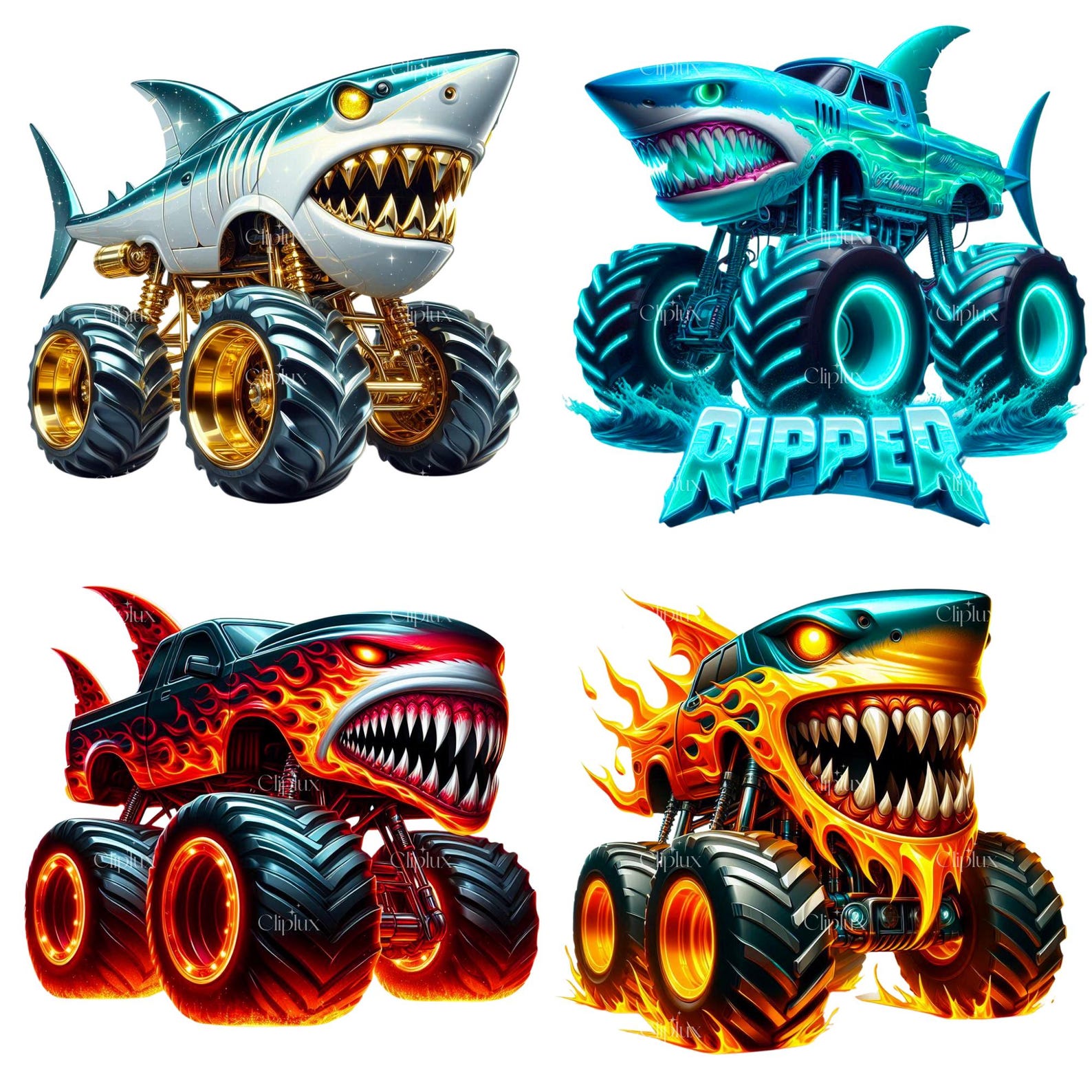 95 PNG Shark Monster Truck Clipart , Extreme Offroad Vehicle Clipart ...