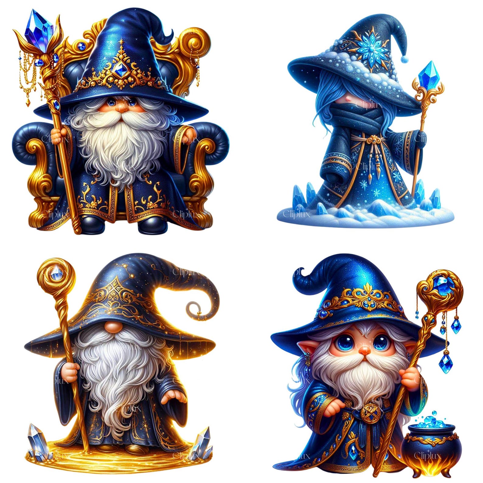 26 PNG Magic Blue Gnomes Clipart , Witch Gnome, Magic Wizard Clipart ...