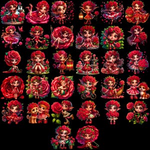 32 PNG Red Rose Elves Clipart , Cute Baby Elves, Garden Elf, Spring ...