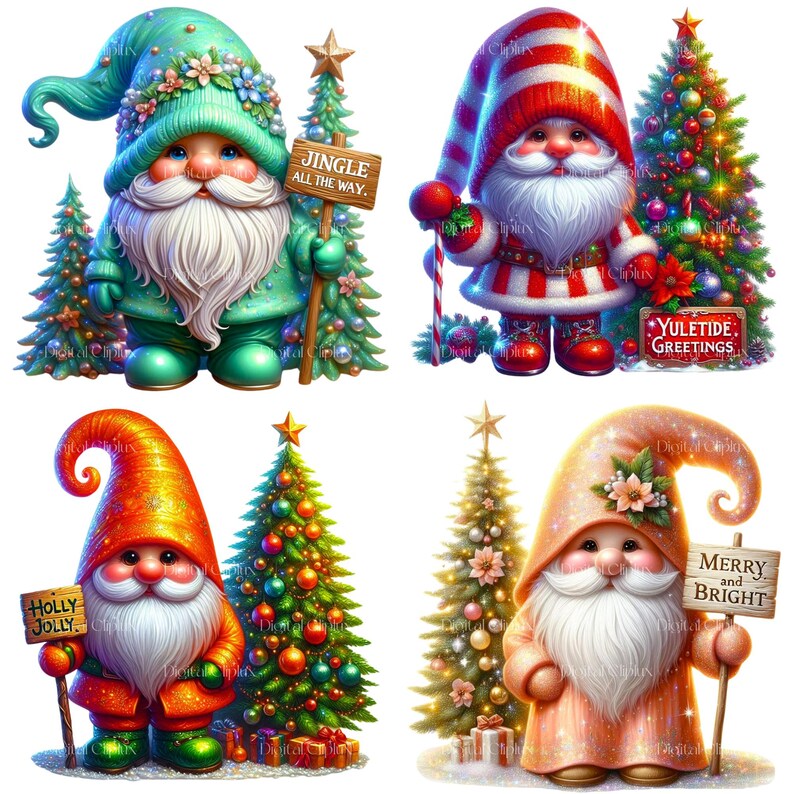 42 PNG Gnomes and Christmas Tree Clipart , Festive Gnomes, Christmas ...