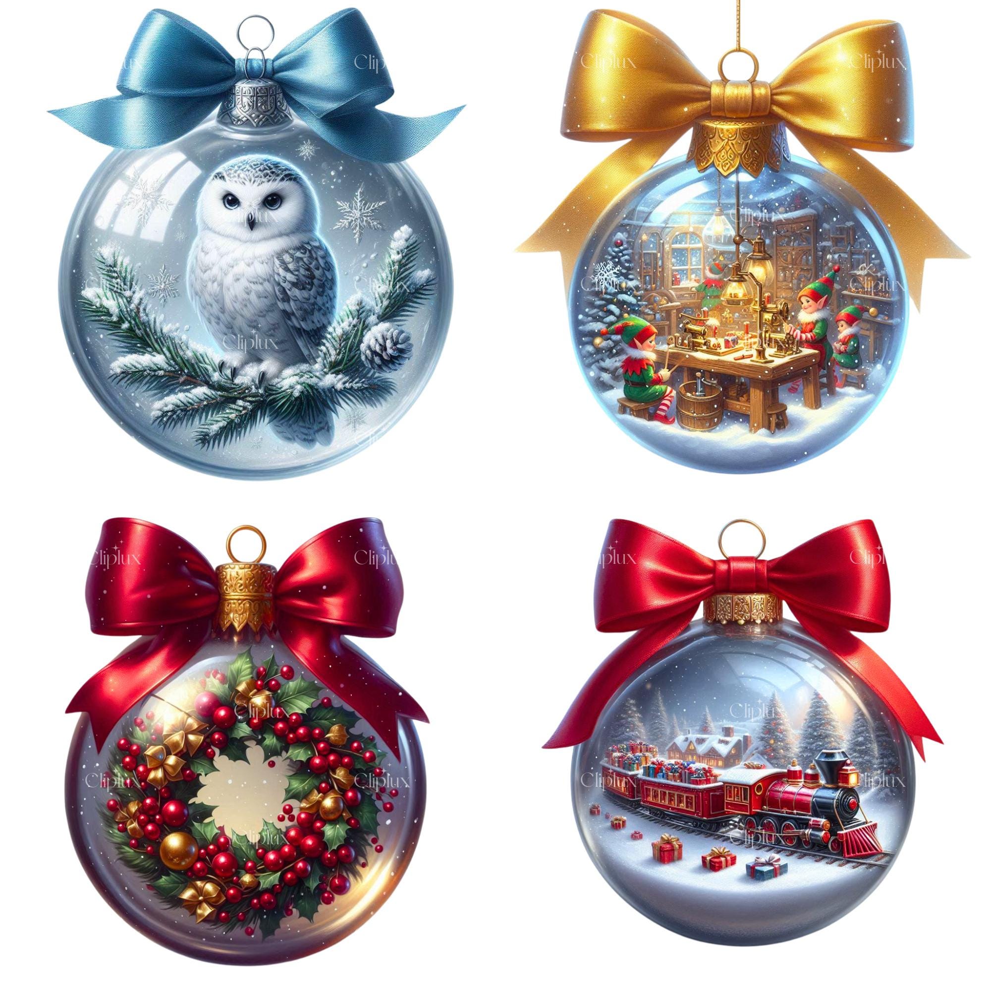26 PNG Christmas Ornaments Clipart , Christmas Balls, Holiday Art ...