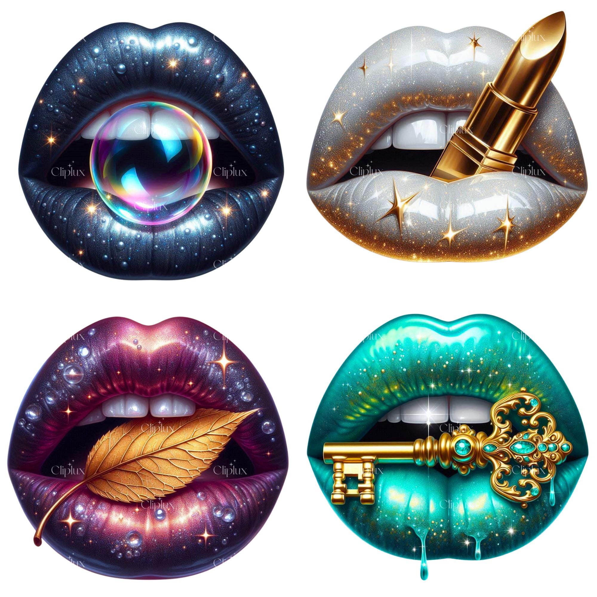 43 PNG Lips With an Object Clipart , Dripping Lips, Glittery Lips, Kiss ...