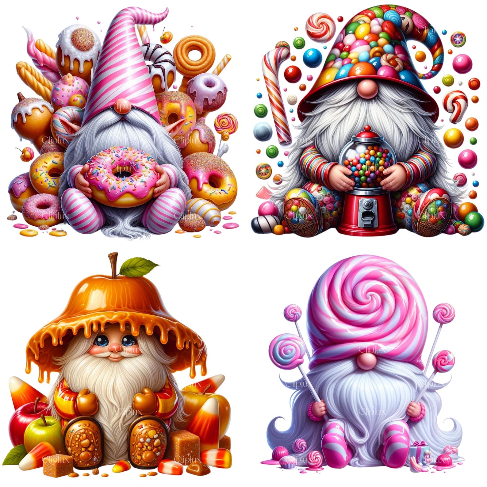 40 PNG Sweet Gnomes Clipart , Candy Gnome, Ice Cream Gnomes, Dessert ...