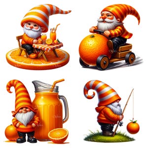 30 PNG Orange Gnomes Clipart , Fruit Gnome, Spring Gnome, Citrus Gnome ...