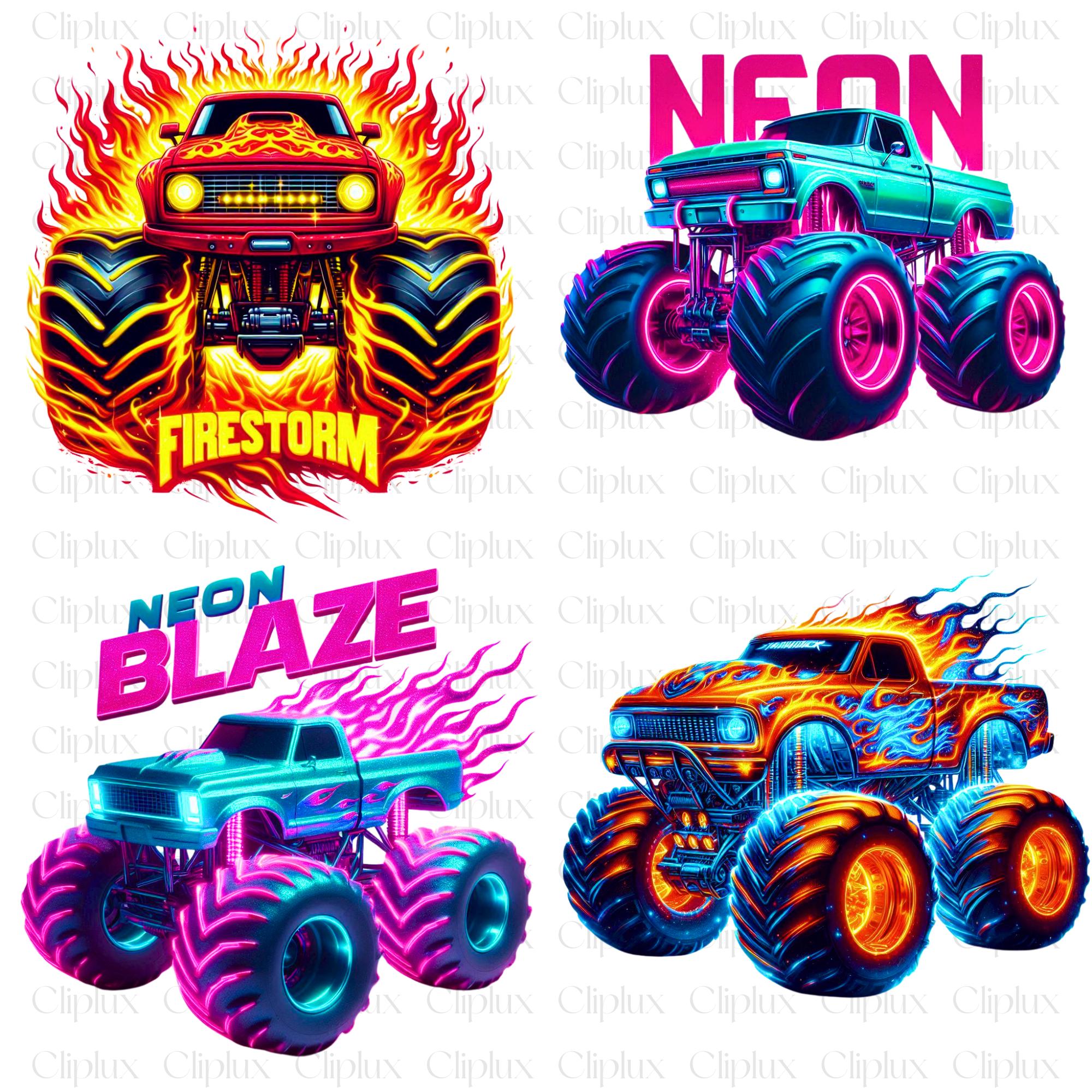 49 PNG Fiery Monster Truck Clipart , Extreme Offroad Vehicle Clipart ...